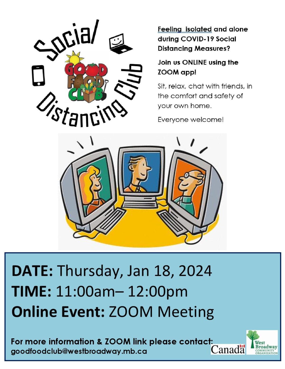 Social Distancing Club - Jan 18/2024 – West Broadway Community Organization