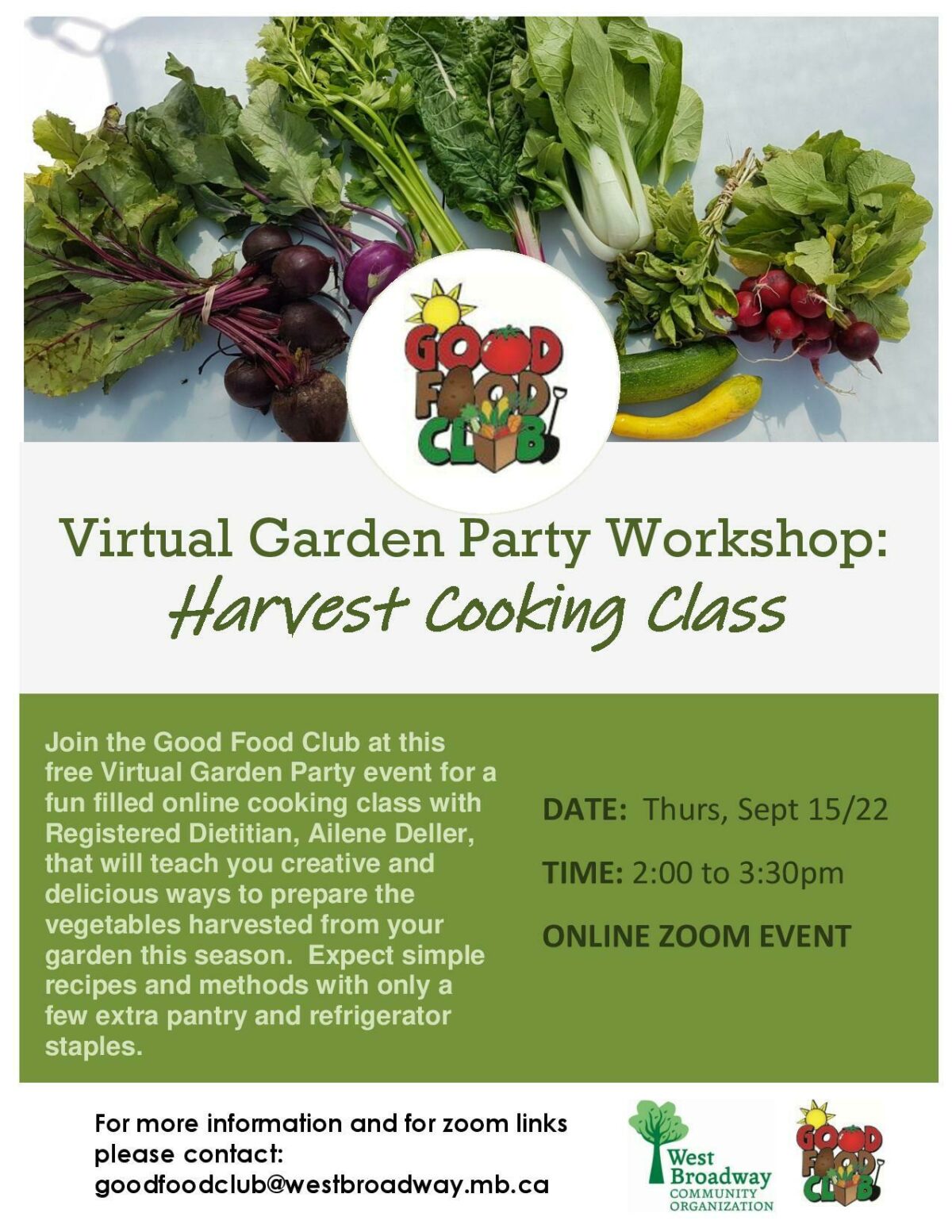 GFC Virtual Garden Party: Harvest Cooking Class – West Broadway ...