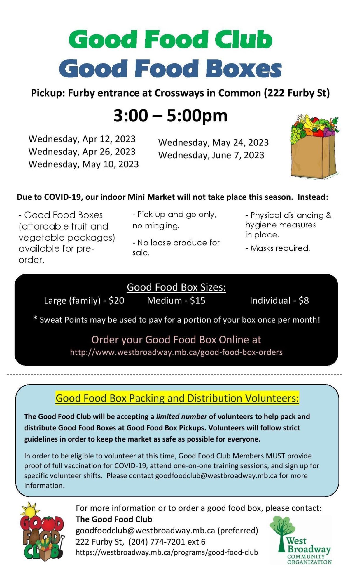 Good Food Box Pickup - April 12/23 – West Broadway Community Organization
