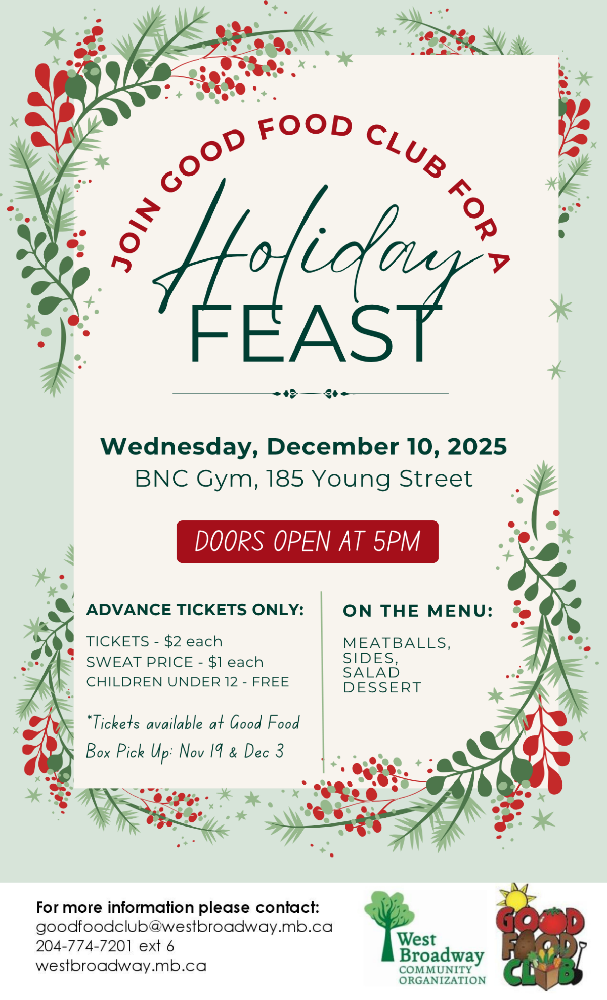 Join Good Food Club for a Holiday Feast - Dec 10/25 – West Broadway ...