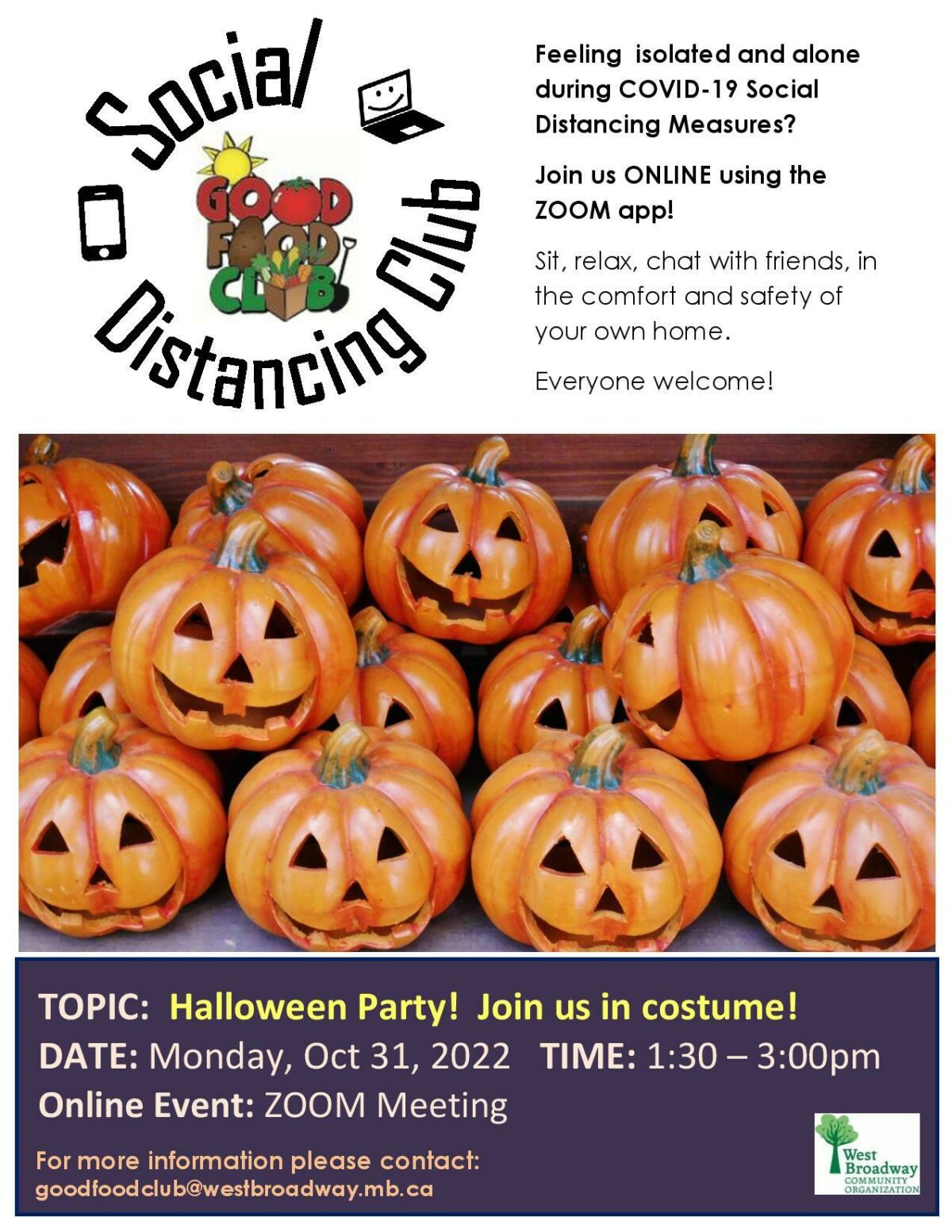 Social Distancing Club: Halloween Party – West Broadway Community ...